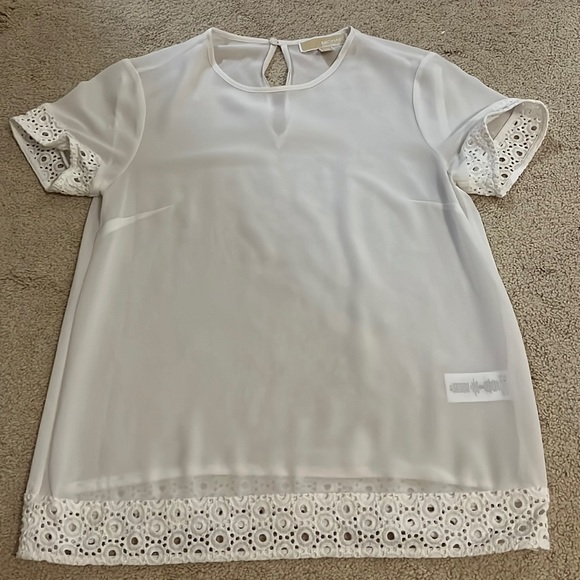 Michael Kors | Tops | Michael Kors White Sheer Top | Poshmark